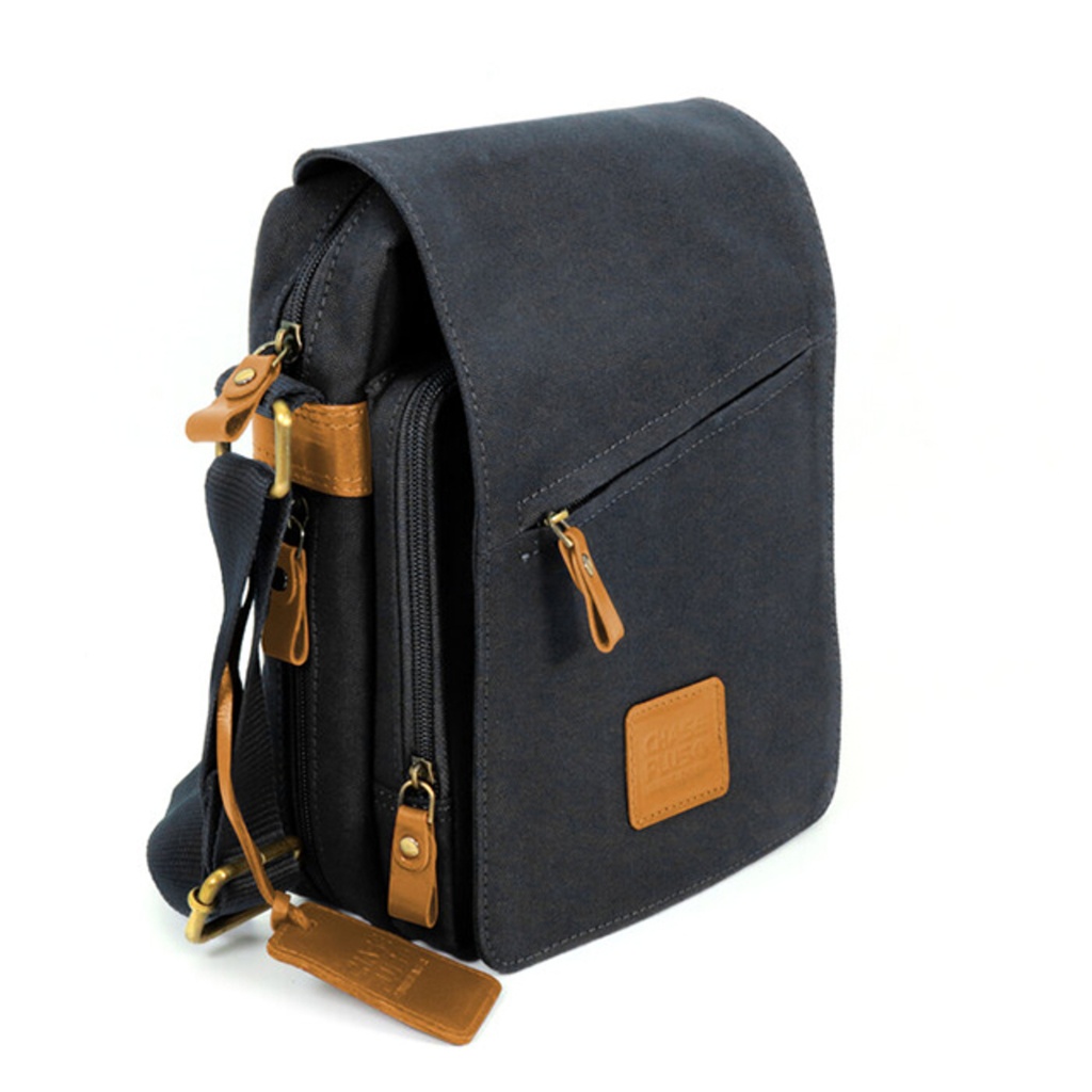 CHASE PLUS CANVO Zipster Black Canvas Body Bag